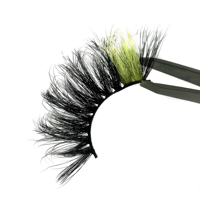 QUEEN B Yellow Color Lashes 1 Tone Yellow Lashes Strip Lashes Eyelashes ...