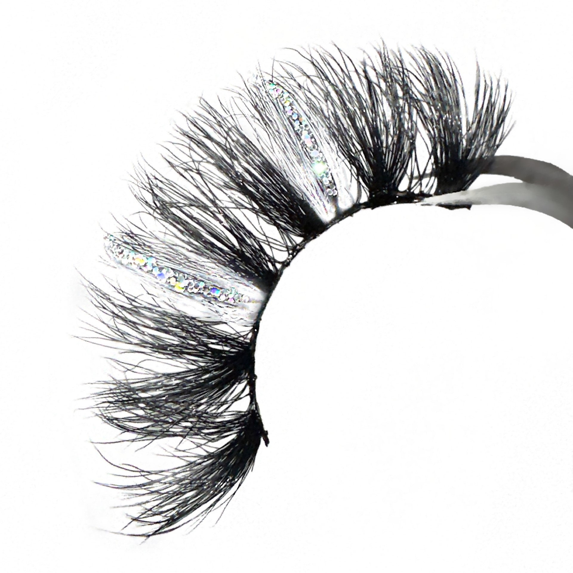 DIVINE | 2 Tone Silver Glitter White Color Strip Lashes | 3D Silk 20MM ...