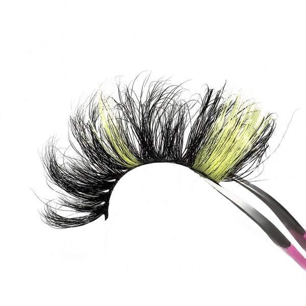 CUTIE White Color Pink Glitter Color Lashes 4 Tone White Strip Lashes ...