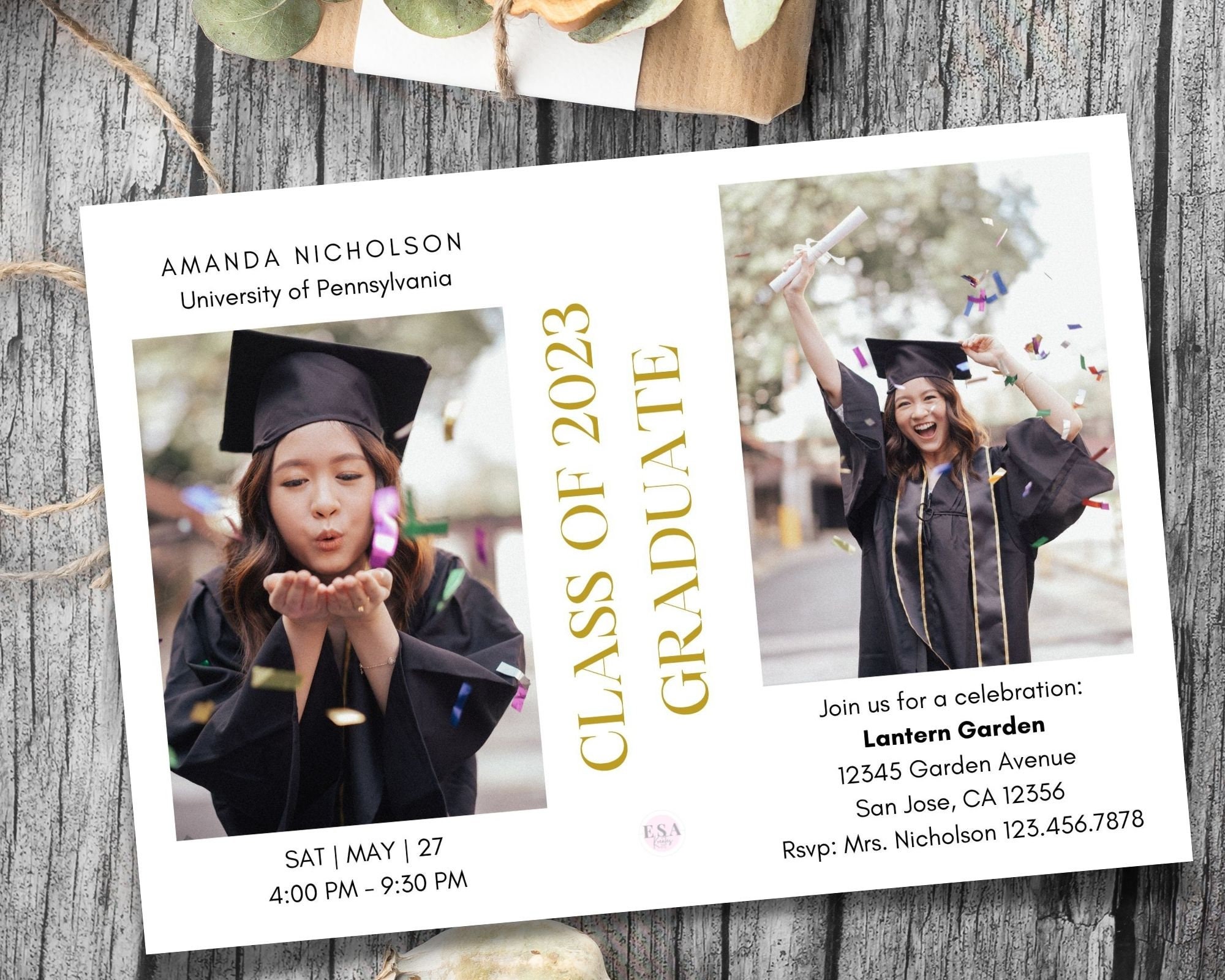 Graduation Party Invitation Template, Graduation Invitation With ...