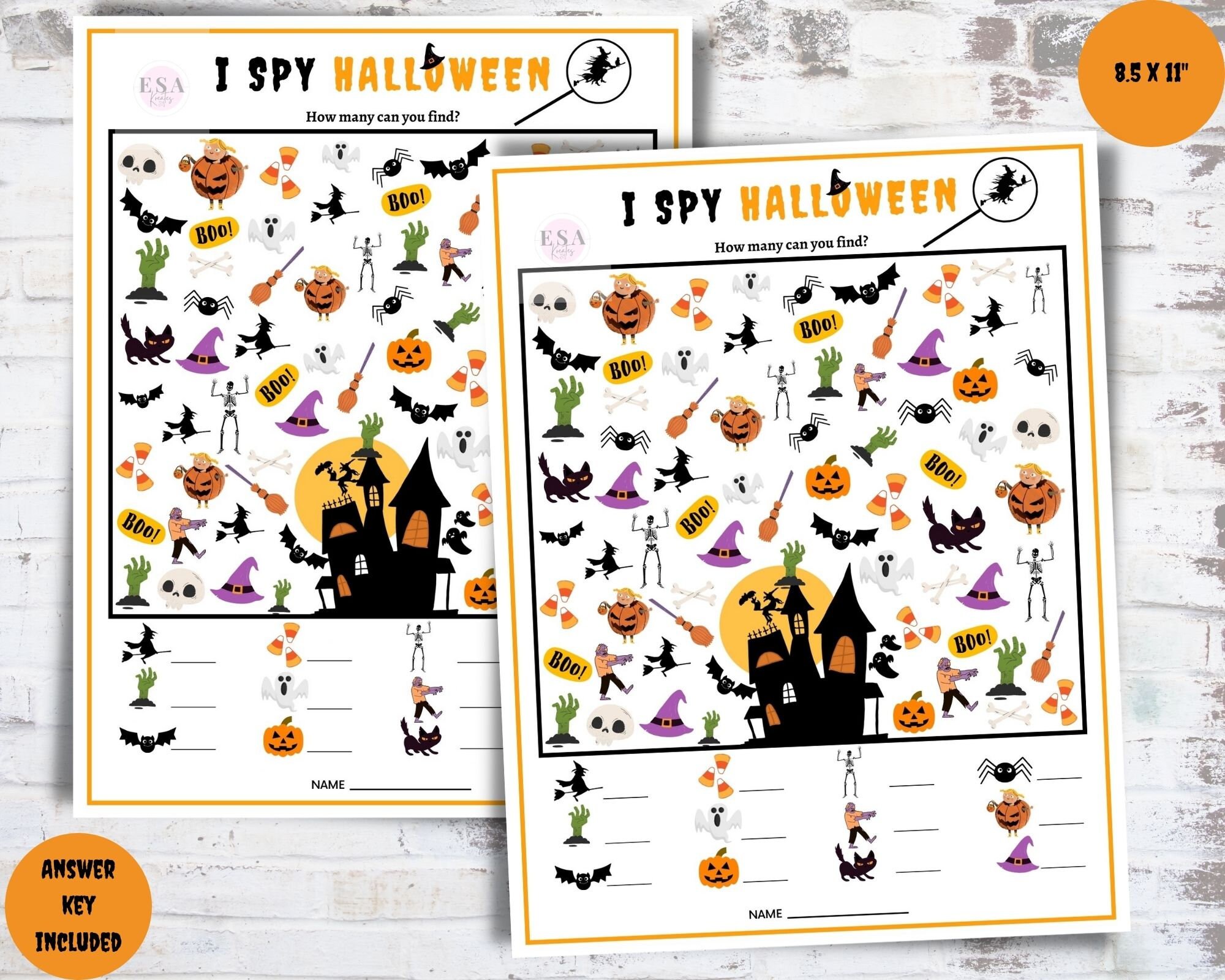 I Spy Halloween Game I Spy Kids Activity Halloween I Spy - Etsy