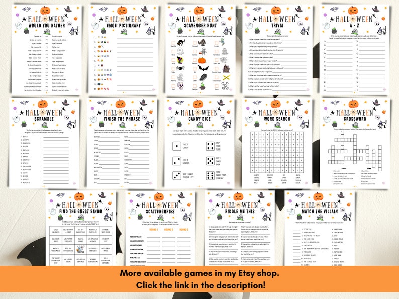 Halloween Horror Movie Emoji Pictionary Game (printable) - Etsy