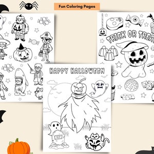 Halloween Coloring & Activity Book for Kids (printable PDF) - Etsy