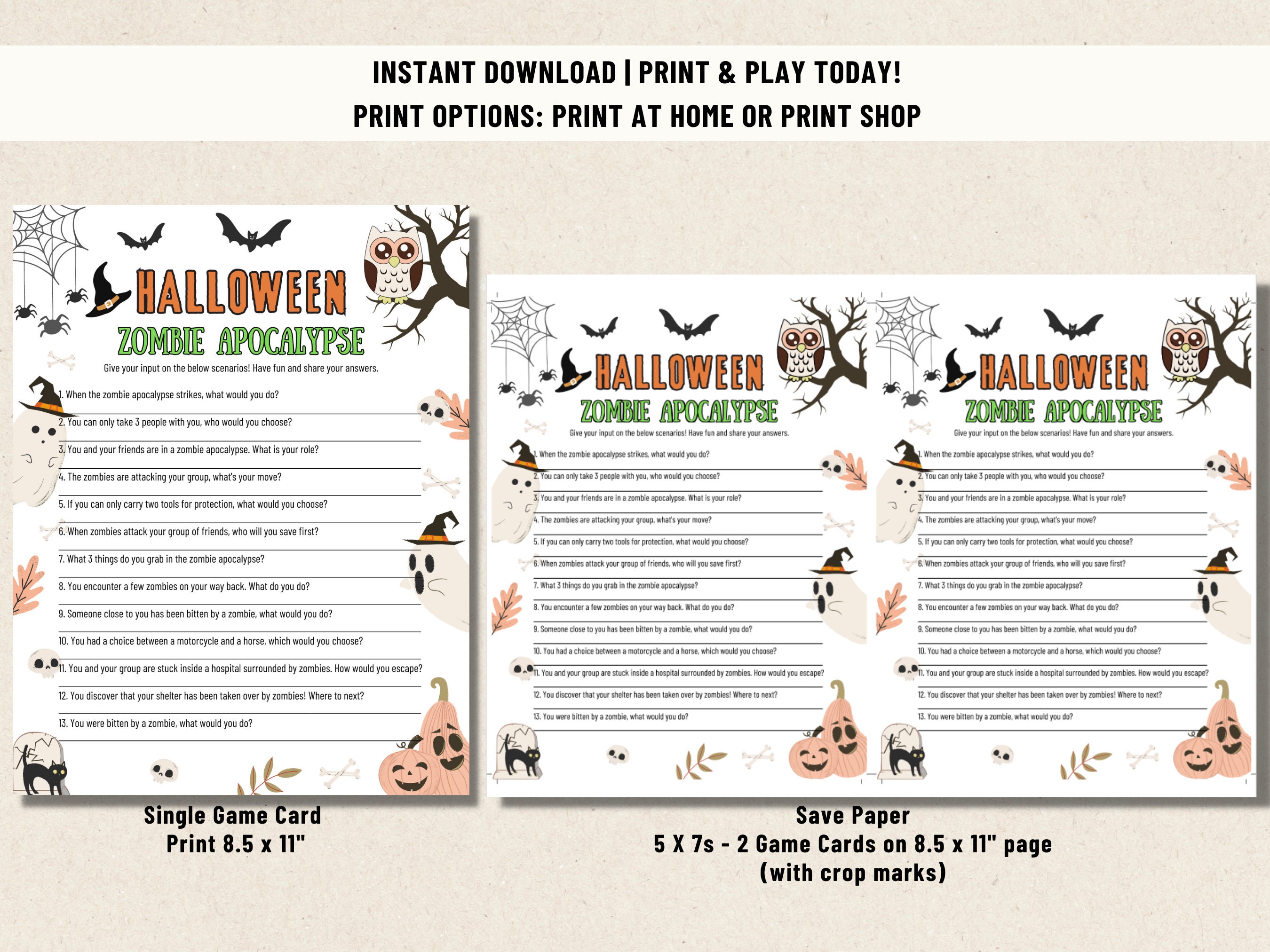 Halloween Zombie Apocalypse Game, Zombie Apocalypse Questions, Zombie ...