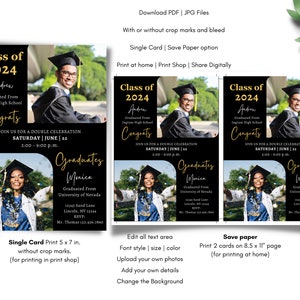 Graduation Party Invitation Template, Two Graduates Invitation With ...
