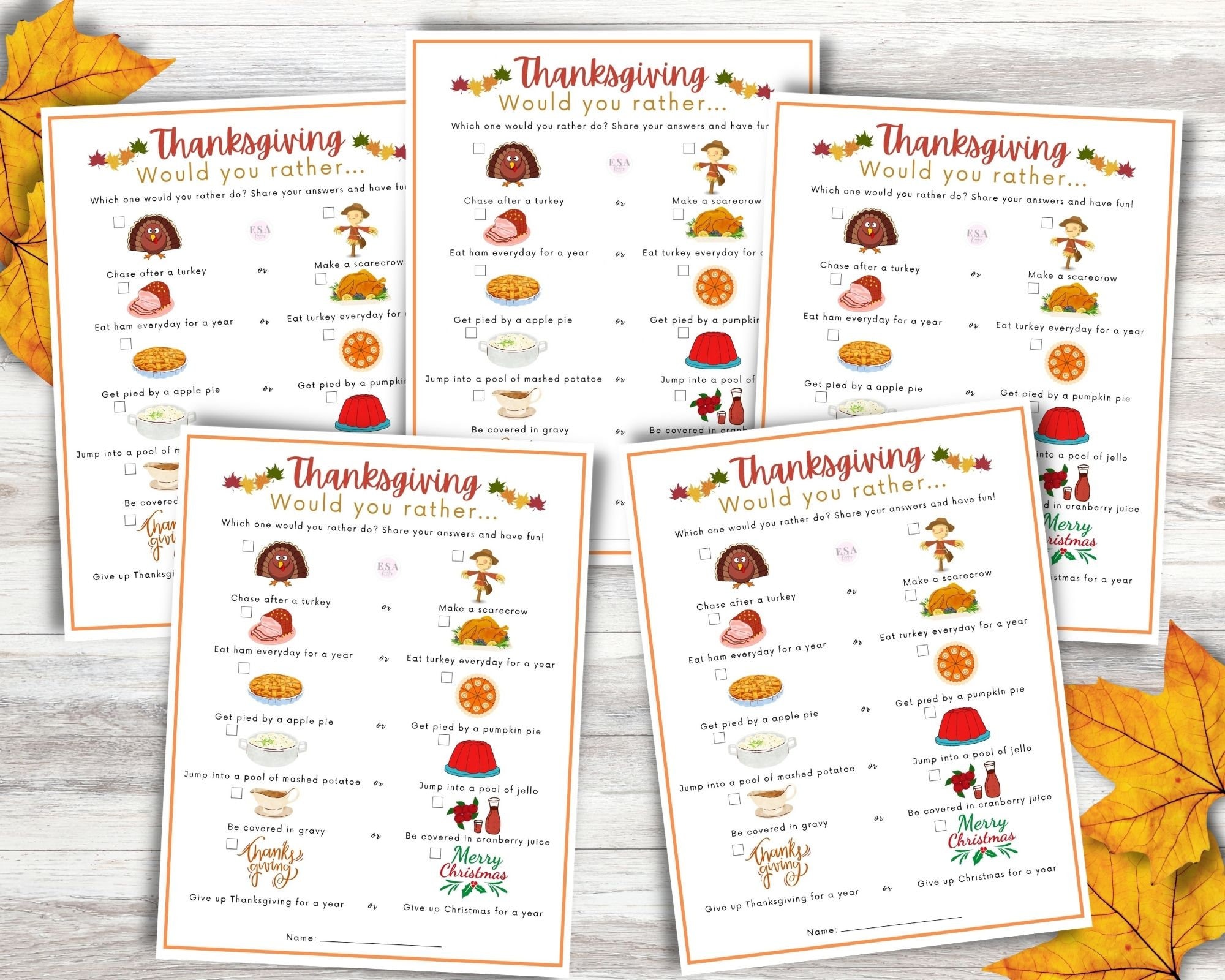 Would You Rather, Thanksgiving Would You Rather Game, Thanksgiving ...