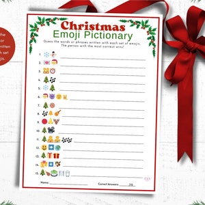 Christmas Emoji Pictionary Game: Printable Holiday Activity (PDF) - Etsy