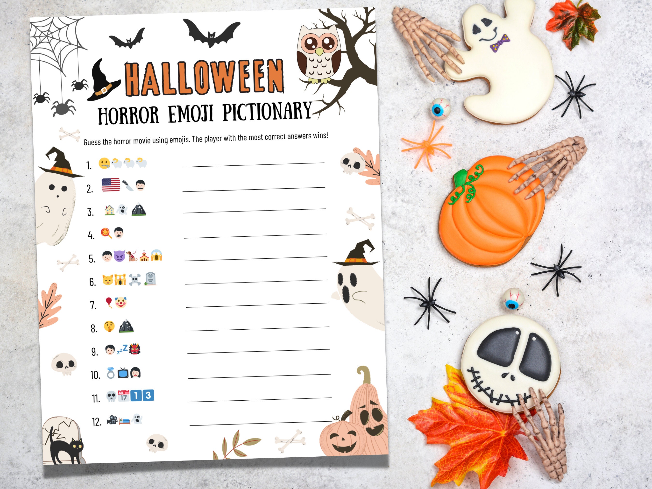 Halloween Emoji Game, Emoji Pictionary Game, Halloween Party Game ...