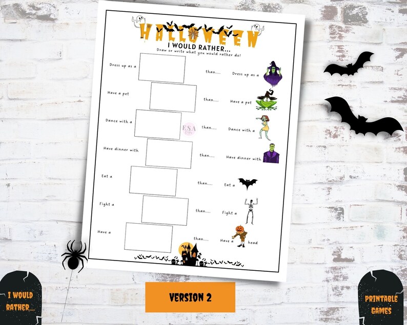 Halloween Would You Rather, Halloween Games for Kids, Halloween Party ...