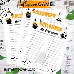 Halloween Word Scramble Game Printable Instant Download. - Etsy