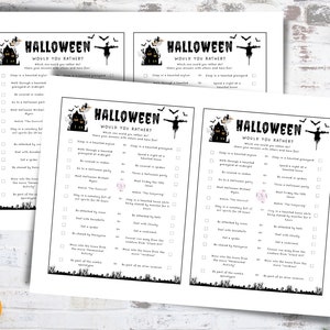 Would You Rather Printable Game, Spooky Halloween Party Game, Halloween ...