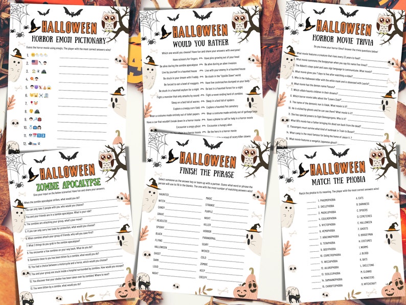 Halloween Party Games Bundle Pack, 18 Halloween Games, Halloween Games ...
