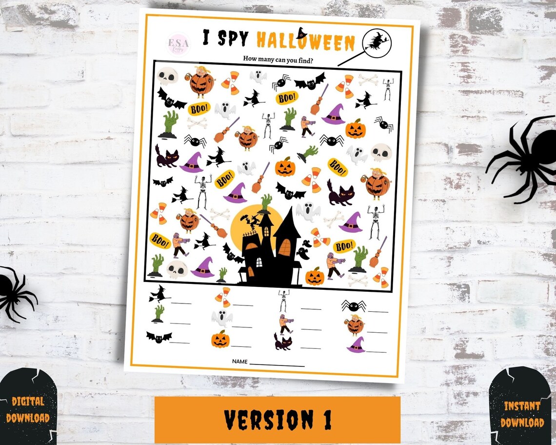 I Spy Halloween Game I Spy Kids Activity Halloween I Spy - Etsy