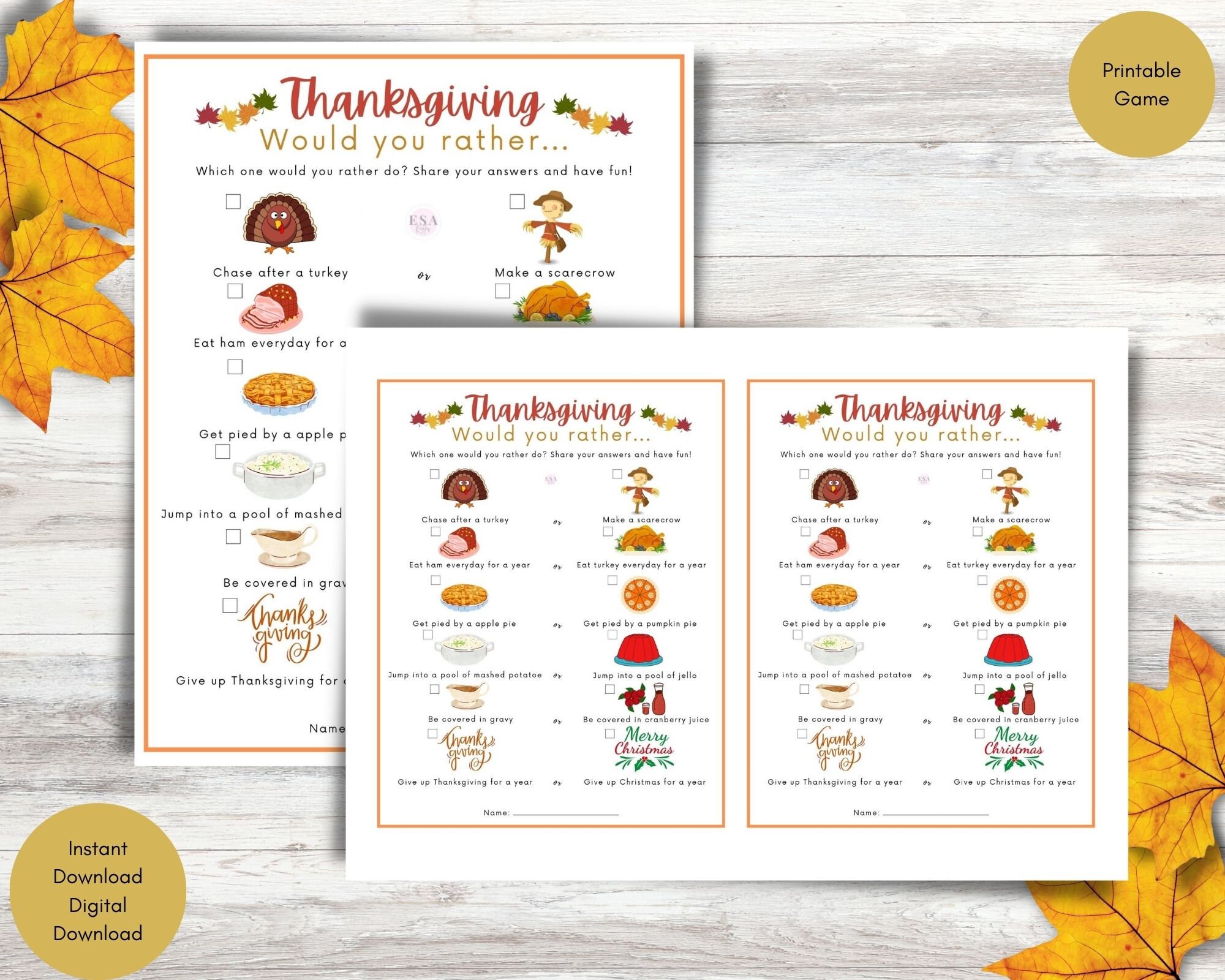 Would You Rather, Thanksgiving Would You Rather Game, Thanksgiving ...