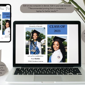 Graduation Party Invitation Template, Graduate Invitation With Multiple ...