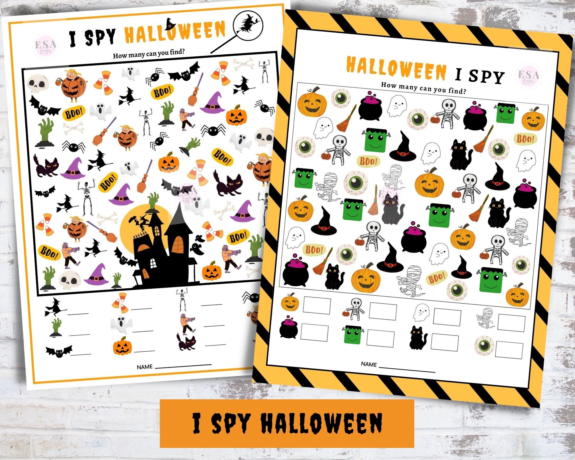 I Spy Halloween Game, I Spy Kids Activity, Halloween I Spy Game for ...