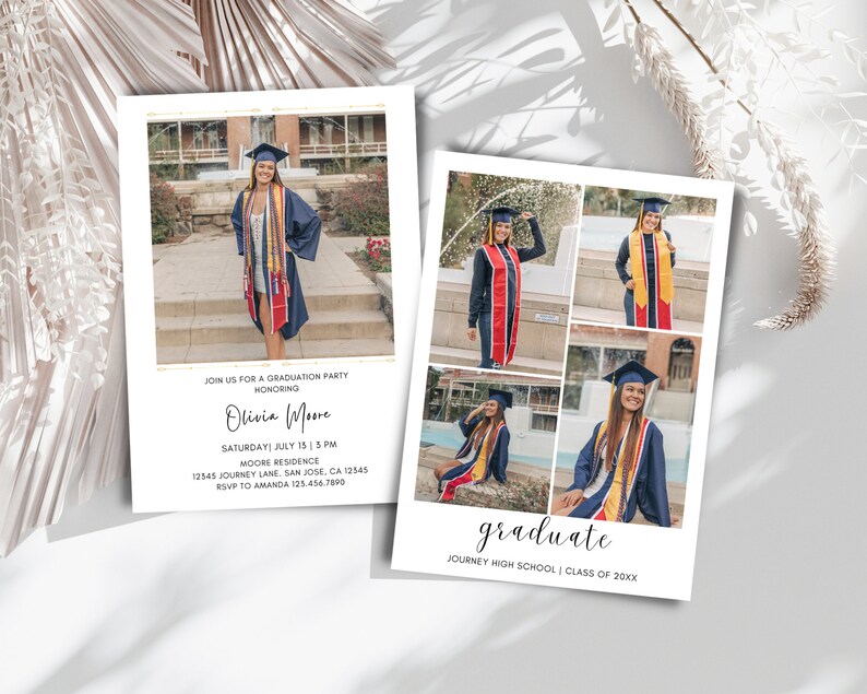 Minimalist Graduation Announcement, Graduation Party Invitation ...