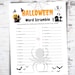 Halloween Word Scramble Game, Printable Halloween Word Game, Printable ...