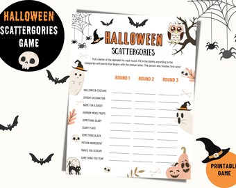 Scattergories Halloween Game Printable, Word Games, Halloween Games ...