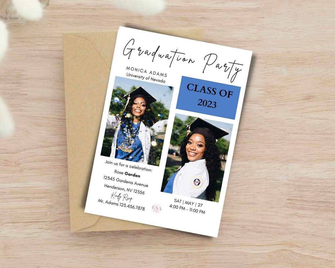 Graduation Party Invitation Template, Graduate Invitation With Multiple ...