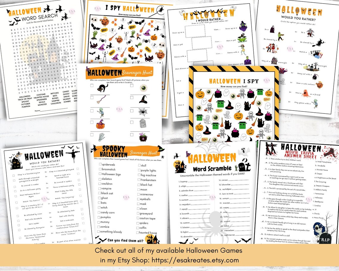 Halloween Word Scramble Game Printable Halloween Word Game - Etsy