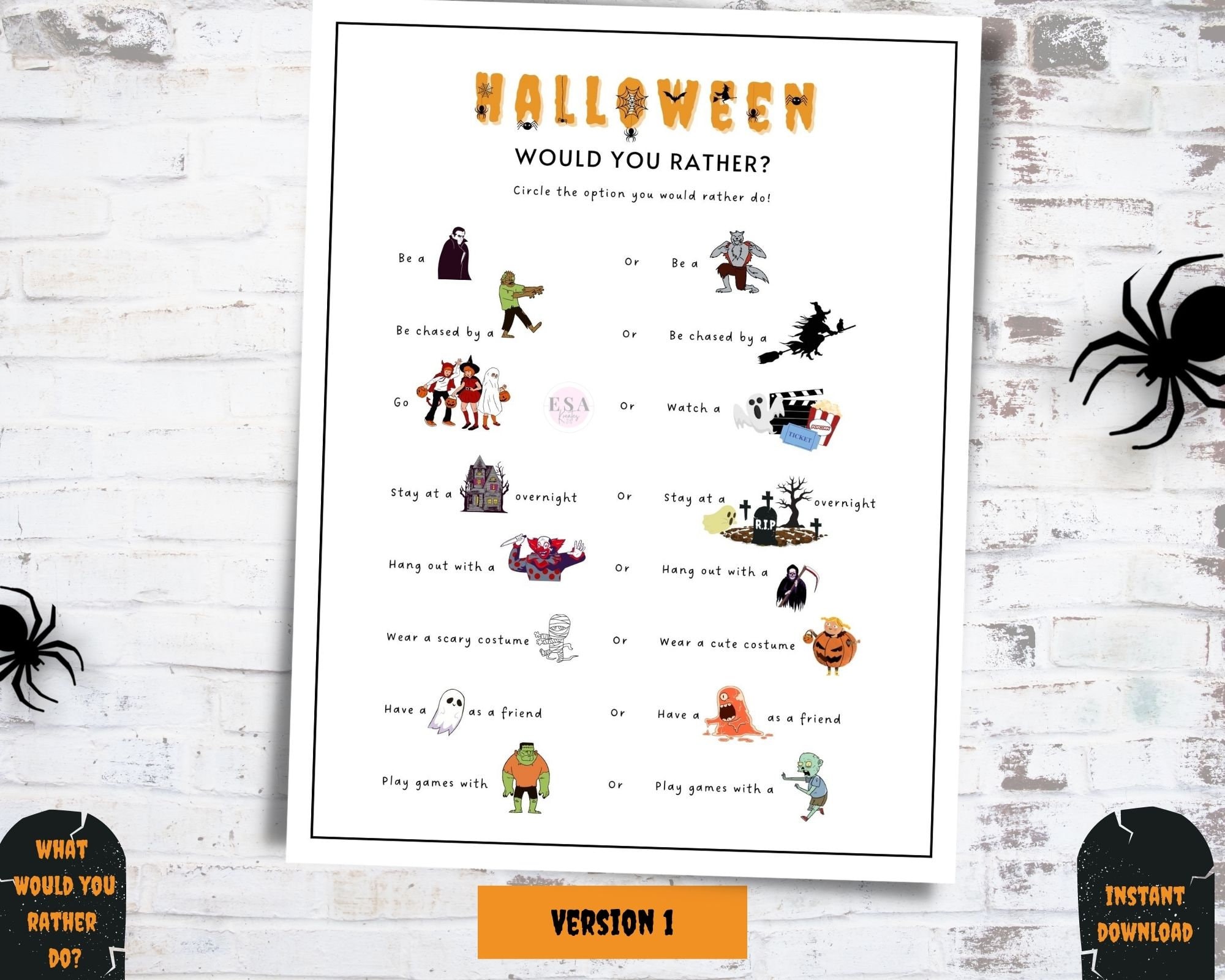 Halloween Would You Rather, Halloween Games for Kids, Halloween Party ...
