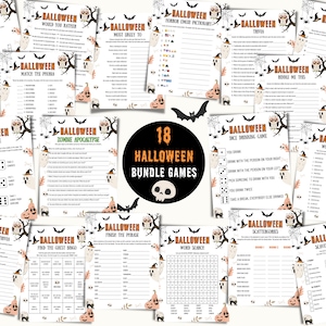 Halloween Party Games Bundle Pack, 18 Halloween Games, Halloween Games ...