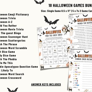 Halloween Party Games Bundle Pack, 18 Halloween Games, Halloween Games ...