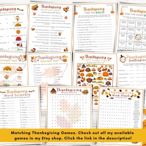 Thanksgiving Word Scramble Game: Printable Family Activity (PDF) - Etsy
