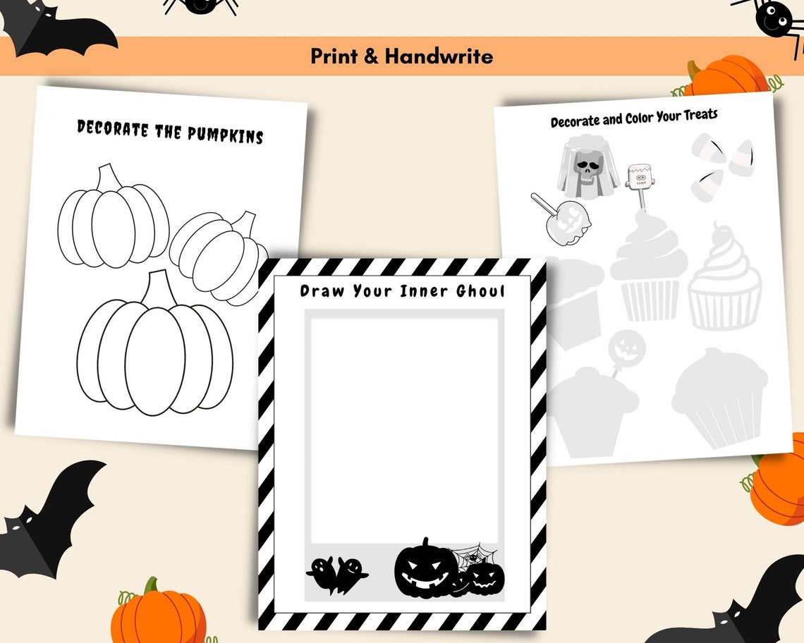 Halloween Coloring & Activity Book for Kids (printable PDF) - Etsy