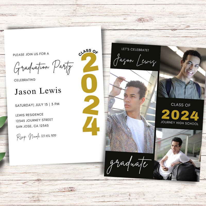 Double Sided Graduation Announcements - Etsy
