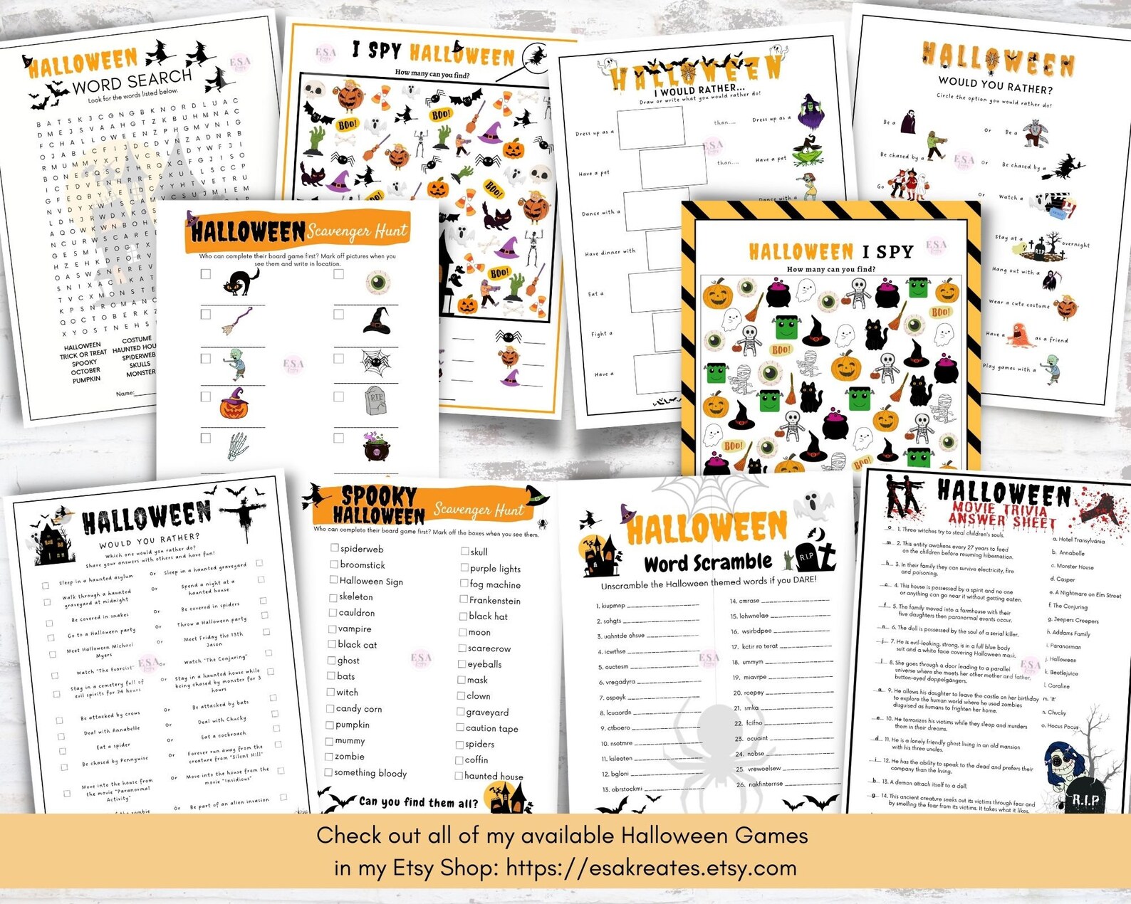 Halloween Finish the Phrase Game: Printable Party Activity (PDF) - Etsy