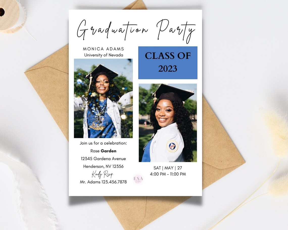 Graduation Party Invitation Template, Graduate Invitation With Multiple ...