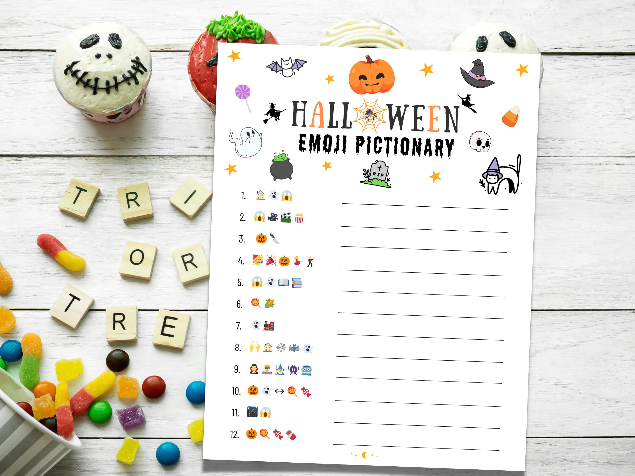 Emoji Pictionary Game | Halloween Emoji Game | Halloween Party Games ...