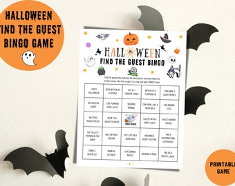Halloween Find the Guest Bingo Game: Printable Party Icebreaker (PDF ...