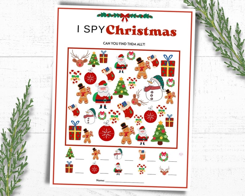 Christmas I Spy Game: Fun Holiday Kids Activity (PDF) - Etsy