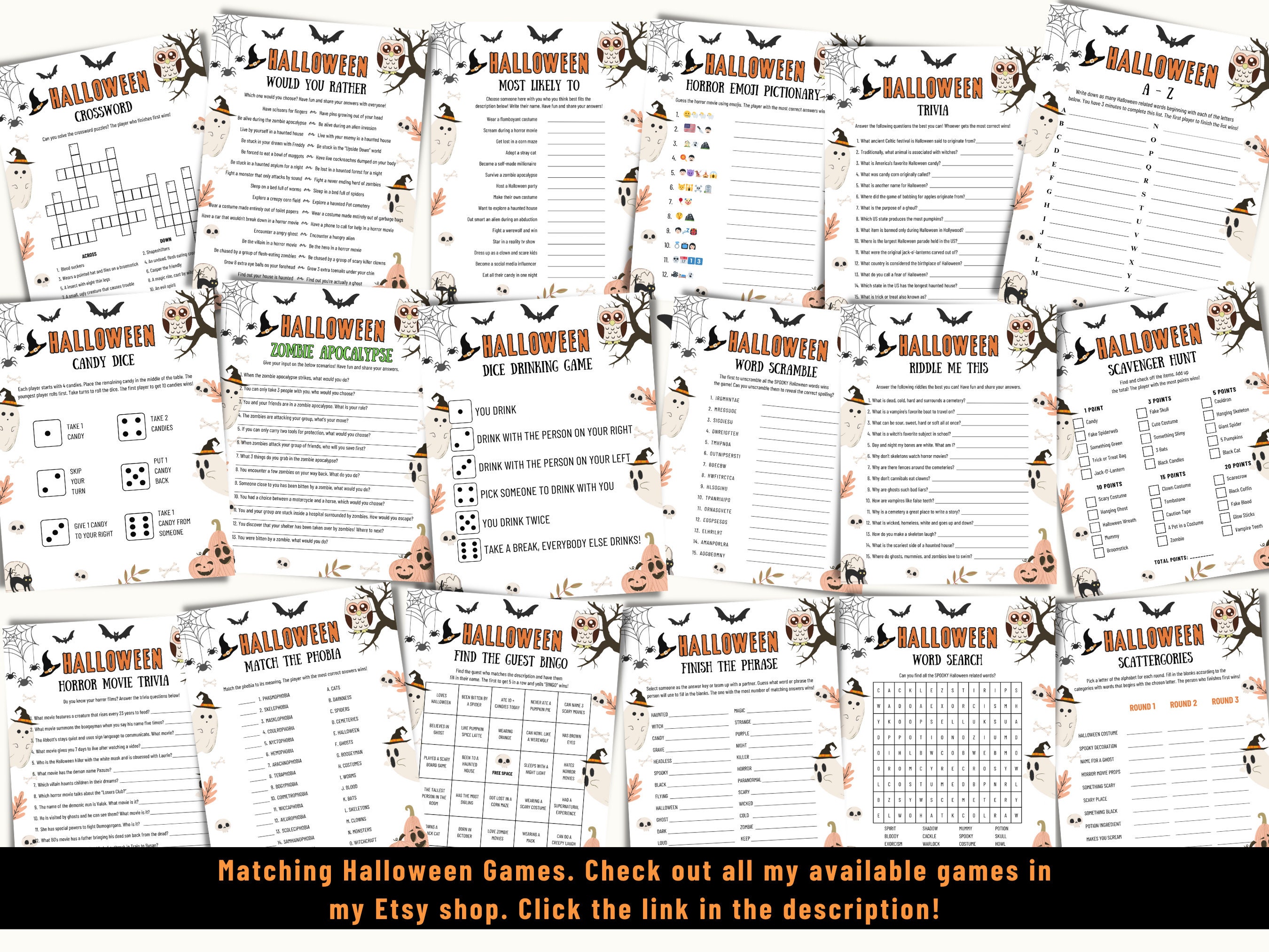 Halloween Finish the Phrase Game: Printable Party Activity (PDF) - Etsy