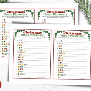 Christmas Emoji Pictionary Game: Printable Holiday Activity (PDF) - Etsy