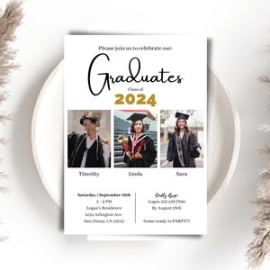 Graduation Invitation 2024 Template, Modern Graduation Announcement ...