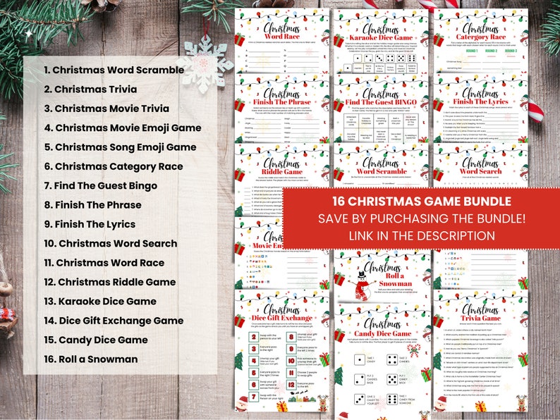 Christmas Song Lyrics Game: Holiday Party Printable (PDF) - Etsy