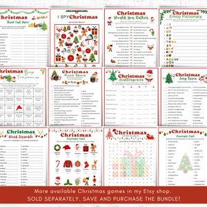Printable Christmas Game Bundle | Christmas Party Games | Christmas ...