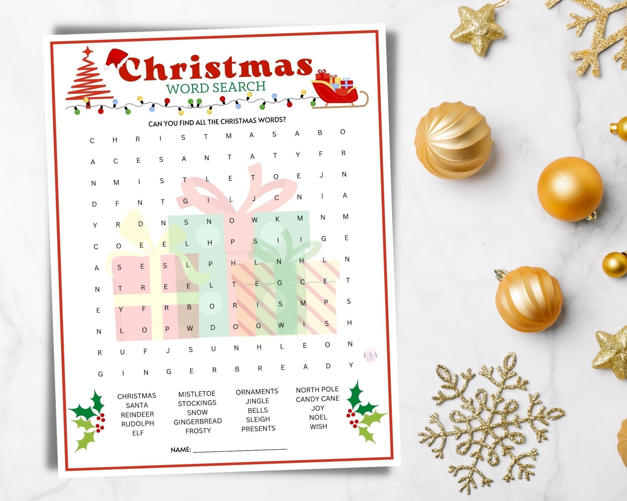 Christmas Word Search Printable, Christmas Word Find, Word Search ...