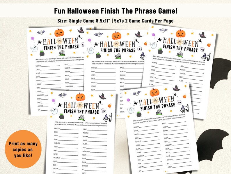 Halloween Finish the Phrase, Halloween Games for Kids and Adults ...