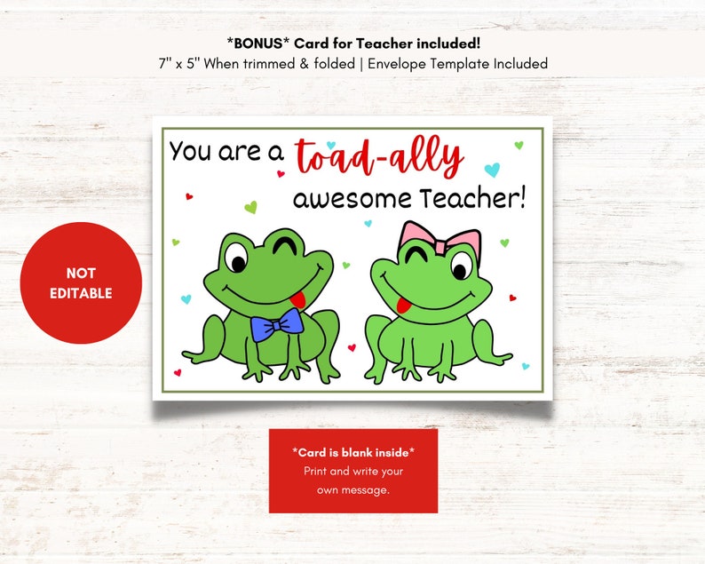 Frog Valentine Card, Valentines Day Card for Kids, Frog Valentine Tag ...