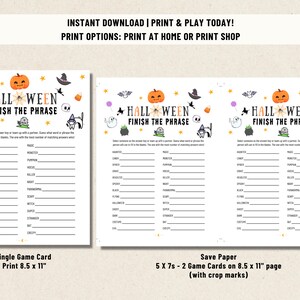 Halloween Finish the Phrase, Halloween Games for Kids and Adults ...