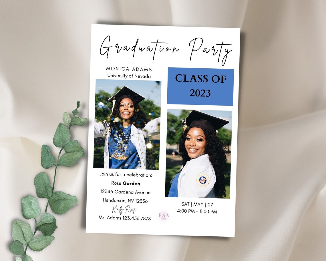 Graduation Party Invitation Template, Graduate Invitation With Multiple ...