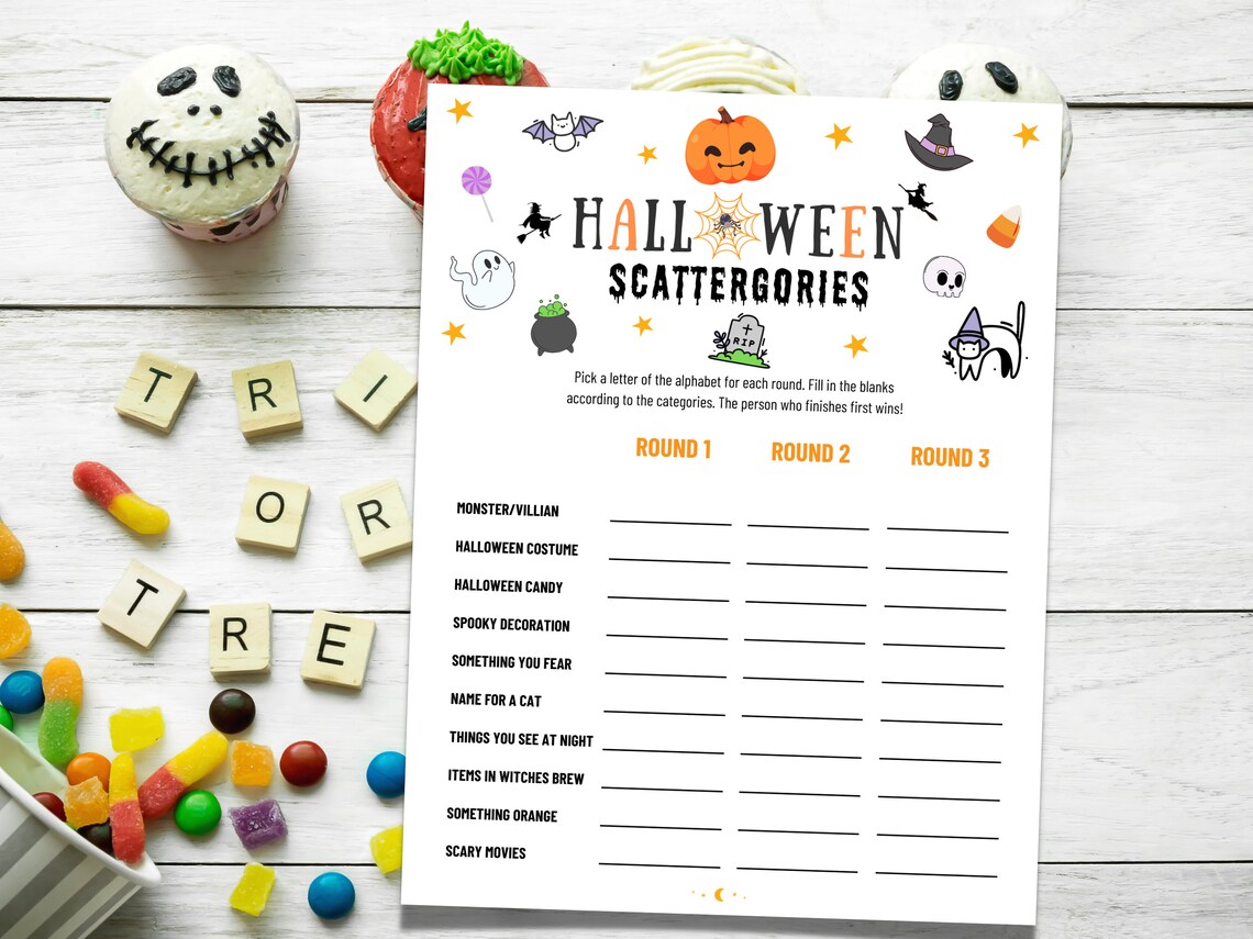 Halloween Scattergories Game, Scatterfories for Kids and Adults ...