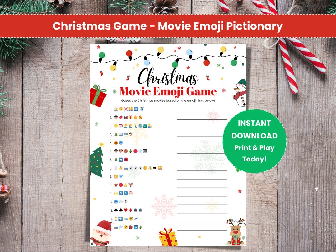 Christmas Movie Emoji Pictionary, Christmas Movie Emoji Game, Printable ...