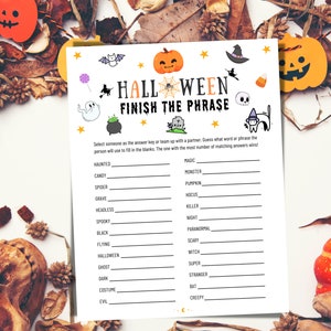 Halloween Finish the Phrase, Halloween Games for Kids and Adults ...