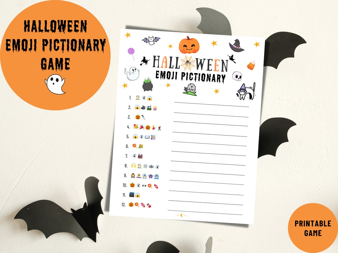 Halloween Emoji Pictionary Game: Printable Party Activity (PDF) - Etsy